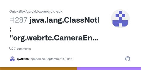 java lang classnotfoundexception org webrtc cameraenumerator while