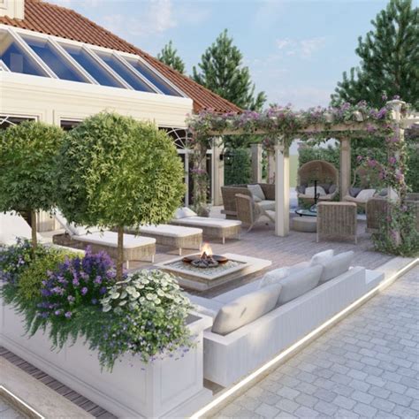 Сад в средиземноморском стеле | Small courtyard gardens, Backyard ...