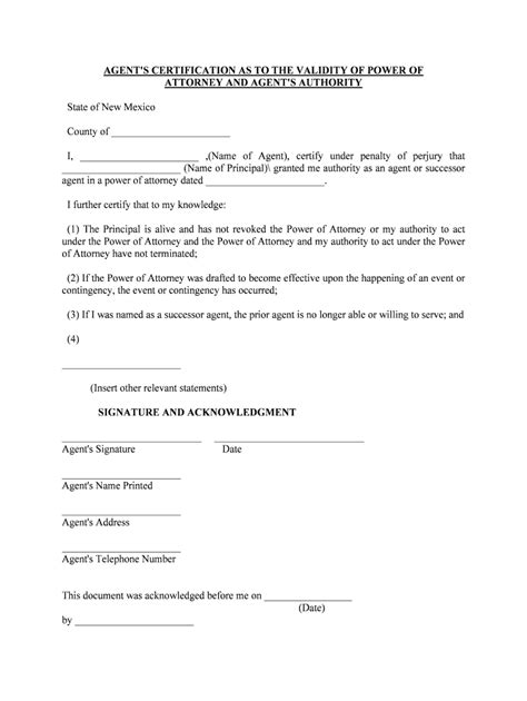 I Name Of Agent Certify Under Penalty Of Perjury That Form Fill Out And Sign Printable Pdf