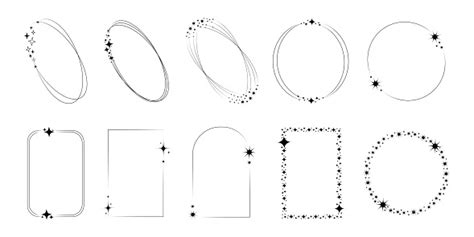 프레임 별이 있는 프레임 원형 또는 사각형 프레임이 있는 스파클 스타 축제 효과 크리스마스 장식 Political Party에 대한 스톡 벡터 아트 및 기타 이미지 Istock