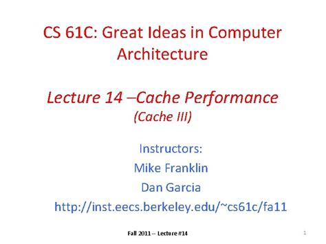 Cs 61 C Great Ideas In Computer Architecture