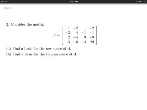 Solved Consider The Matrix A 1 2 2 3 2 4 4 6 1 1