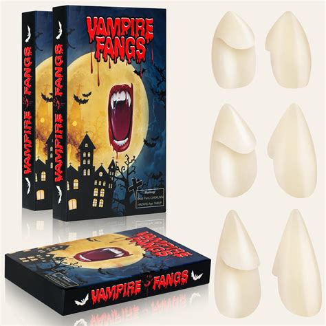 Givivion Vampire Teeth Fangs For Adults With Upgraded Reusable Adhesive Halloween Fake Fangs