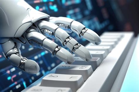 Premium Ai Image Generative Ai Illustration Of Hands Of Robot Typing On Keypad Robotic Cyborg