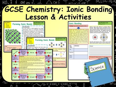 KS AQA GCSE Chemistry Science Ionic Bonding Lesson Activities Teaching Resources Gcse