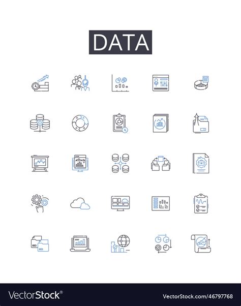 Data Line Icons Collection Information Facts Vector Image