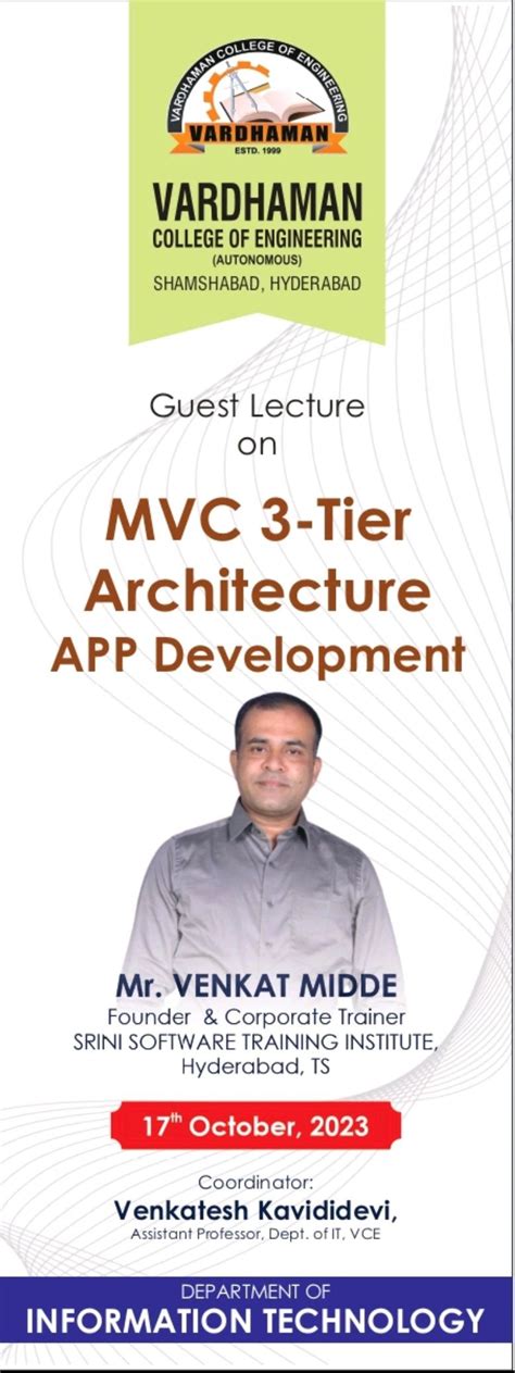 Venkatesh Kavididevi On Linkedin Guest Lecture On Mvc 3 Tier