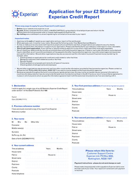 Credit Report Application Form Templates At