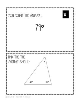 Find Missing Angle In Triangle Activity Scavenger Hunt TpT