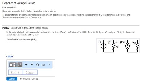 Solved Dependent Voltage Source Learning Goal Solve Simple