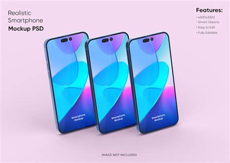 앱 및 웹 사이트 Ui 브랜딩을 위한 3개의 스마트폰 14 Pro 최대 모형 전면 및 후면 3d 렌더의 전화 2개 프리미엄 Psd 파일
