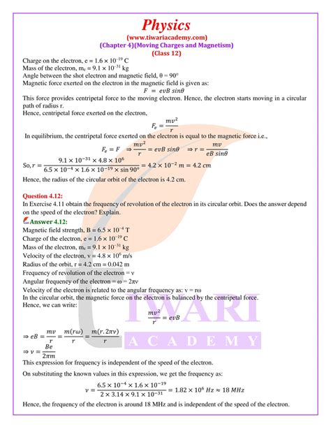 NCERT Solutions For Class Physics Chapter In Hindi And English
