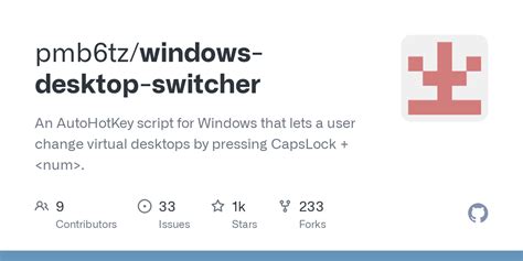 issues · pmb6tz windows desktop switcher · github