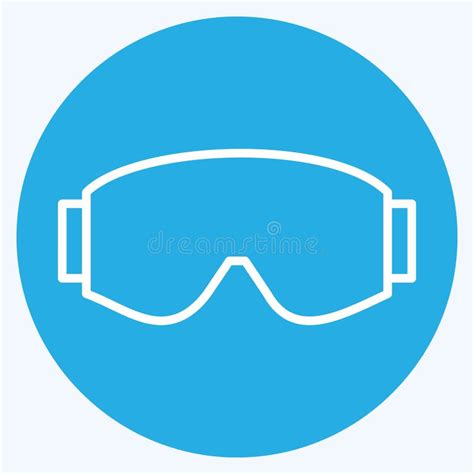 Icon Goggle Glass Pocket Suitable For Sportswear Symbol Blue Eyes Style Simple Design
