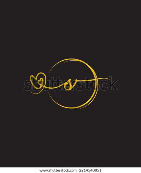 Stylish Heart Connecting Delicate Script Font Stock Vector Royalty