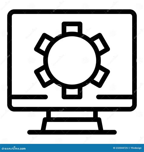 Pc Software Icon Outline Vector Code Design Stock Vector
