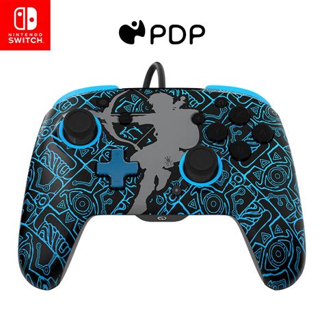 PDP Rematch Nintendo Switch Wired Pro Controller Glow In The Dark Legend Of Zelda TOTK Sheikah