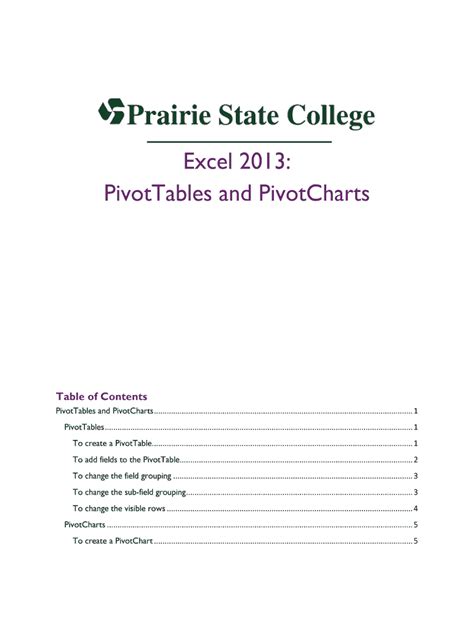 Fillable Online To Create A PivotTable Fax Email Print PdfFiller