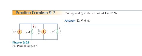solved find v o and i o in the circuit of fig 2 26 figure