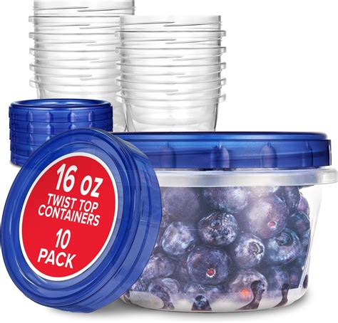 36 Pack Plastic Freezer Containers Set Twist Top Food Storage Containers With Lids