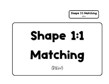 Shape Matching File Folder B W By You Belong Here TPT