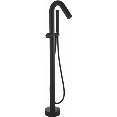 Grifo De Bañera Exenta De Pie Negro Mate Con Tridente Alto Serie Turia