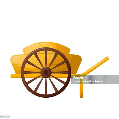 한 바퀴가 있는 정원 나무 트롤리 Gardls Andls 및화물 운송을위한 카트 흰색 배경에 격리된 평면 벡터 그림 0명에 대한 스톡 벡터 아트 및 기타 이미지 Istock