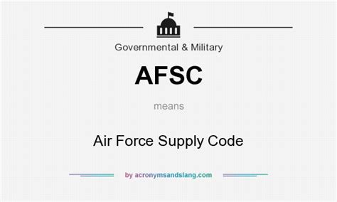 Afsc Air Force Supply Code In Government And Military By
