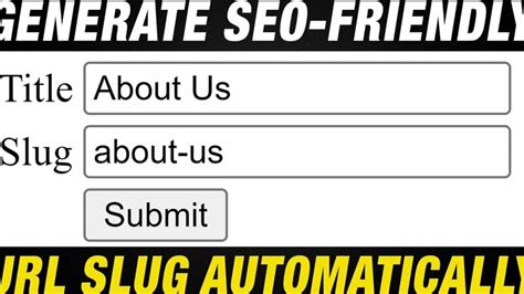 How To Generate Seo Friendly Url Slug Automatically Php Script