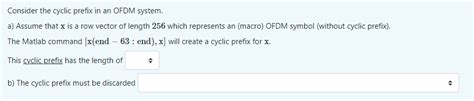 Solved Consider The Cyclic Prefix In An Ofdm System A