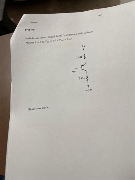 Solved Problem In The Below Circuit Find All The BJT Chegg Com