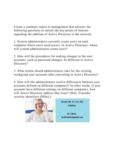 Create A Summary Report To Management That Answers The Followingdocx