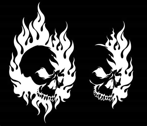 Skulls And Flames Clip Art