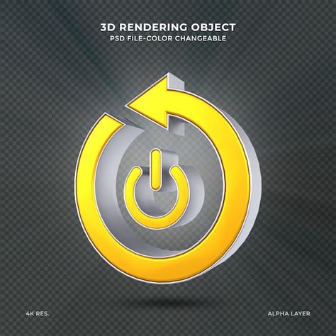 Premium Psd Outline Restart 3d Rendering Icon Restart For Web Mobile Apps Design Restart 3d Symbol