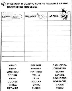 Ortografia H Lh Nh Ch Artofit