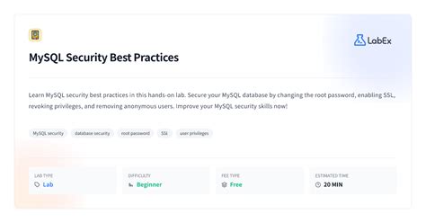 Mysql Security Best Practices Labex
