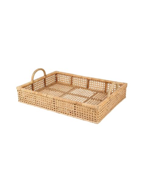 Jaali Rattan Basket With Handles On The Table
