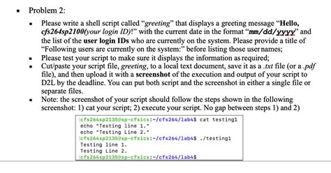 Solved 1 Problem 2 Please Write A Shell Script Called