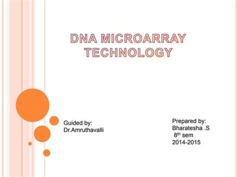 Dna Microarray Ppt Pptx Biological Sciences Science