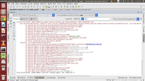 Null Pointer Exception Android Sunshine Lesson 1 Stack Overflow