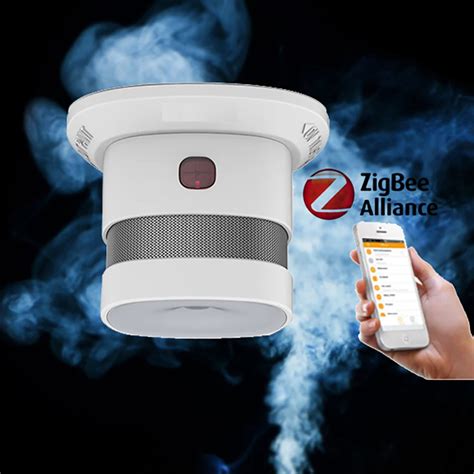 Wireless Zigbee Smoke Fire Alarm Detector Zigbee Protocol 85db Alarm