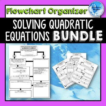 Solving Quadratic Equations Flowchart Graphic Organizers BUNDLE Solving Quadratic Equations