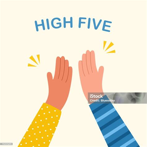 하이 파이브 손 개념 벡터 일러스트 레이 션입니다 동료 우정 팀워크 비즈니스 성공 승리 축하 공동체에 대한 스톡 벡터 아트 및