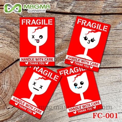 Jual Sticker Fragile Cute Murah Stiker Fragile Label Fragile Kota Surakarta Cetak Murah