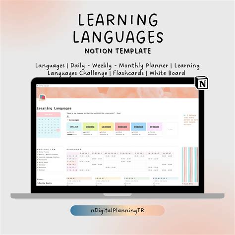 Learning Language Notion Template Notion Learning Template Notion