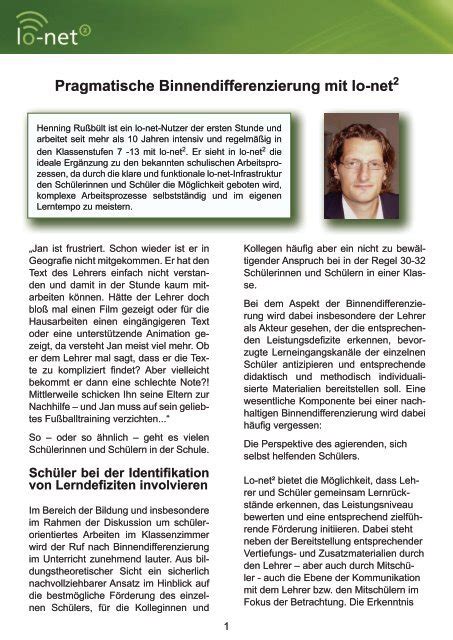 Pragmatische Binnendifferenzierung Mit Lo Net2