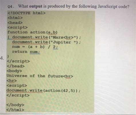 Solved 04 What Output Is Produced By The Following