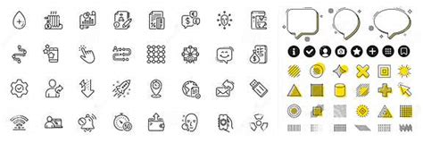 Set Of Journey Path Density And Face Biometrics Line Icons For Web App Pictogram Icon Vector