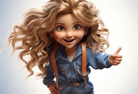 Cute Animated Girl In Cartoon Style With A Happy Face Generated In Ai