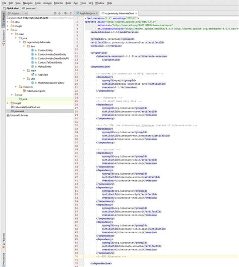 Hibernate быстрый старт Пример приложения Hibernate 5 Hello World